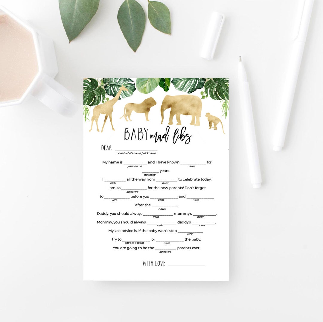 Baby Mad Libs, Advice Card, Baby Shower Game Printable, Baby Shower ...