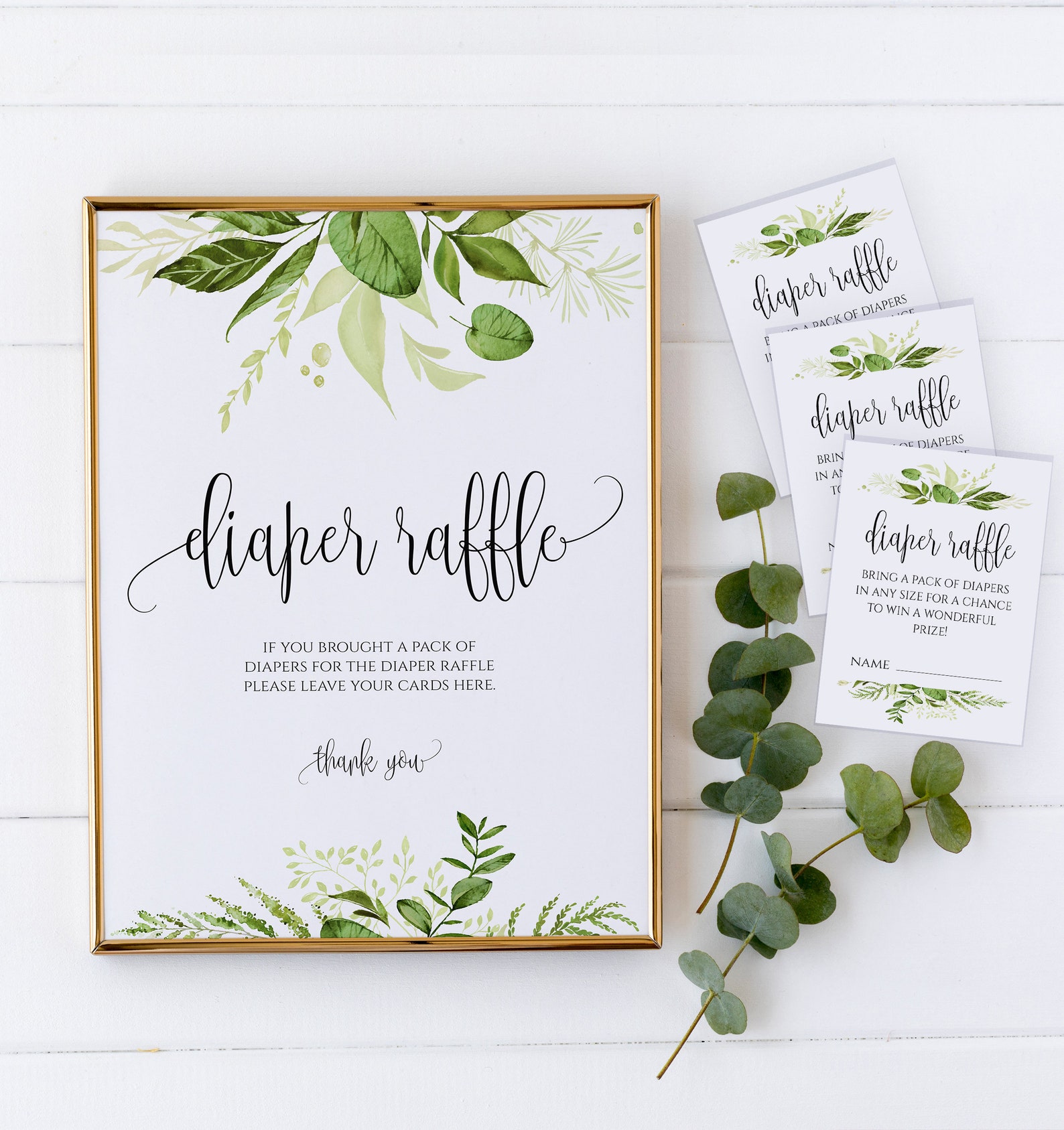 Diaper Raffle Cards Baby Shower Game Printable Diaper Raffle - Etsy