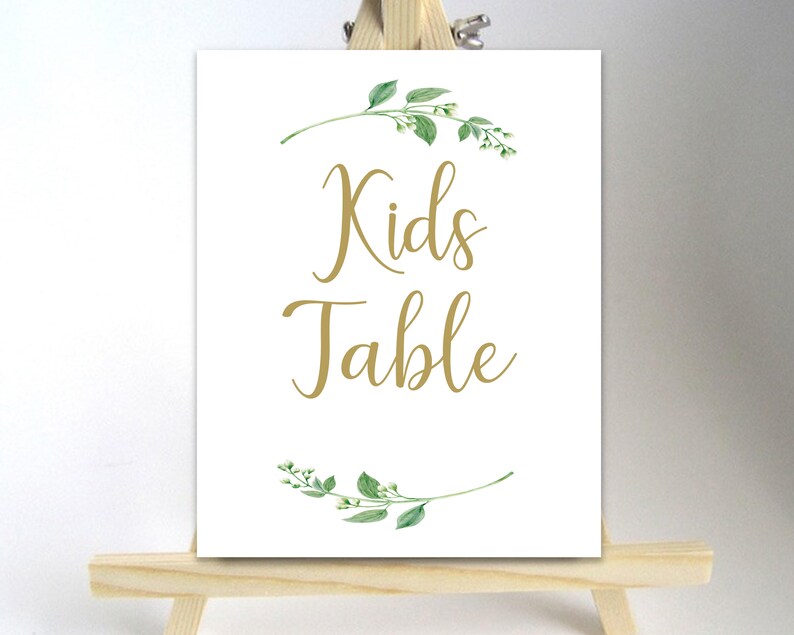 Printable Kids Table Wedding Sign Floral Kids Table Sign | Etsy