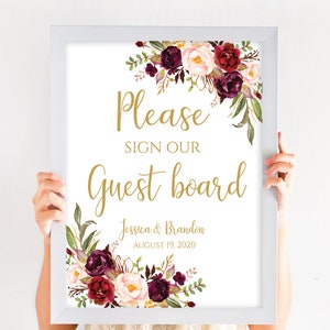 Printable Please Sign Template Please Sign Our Canvas, Guestbook, Globe ...