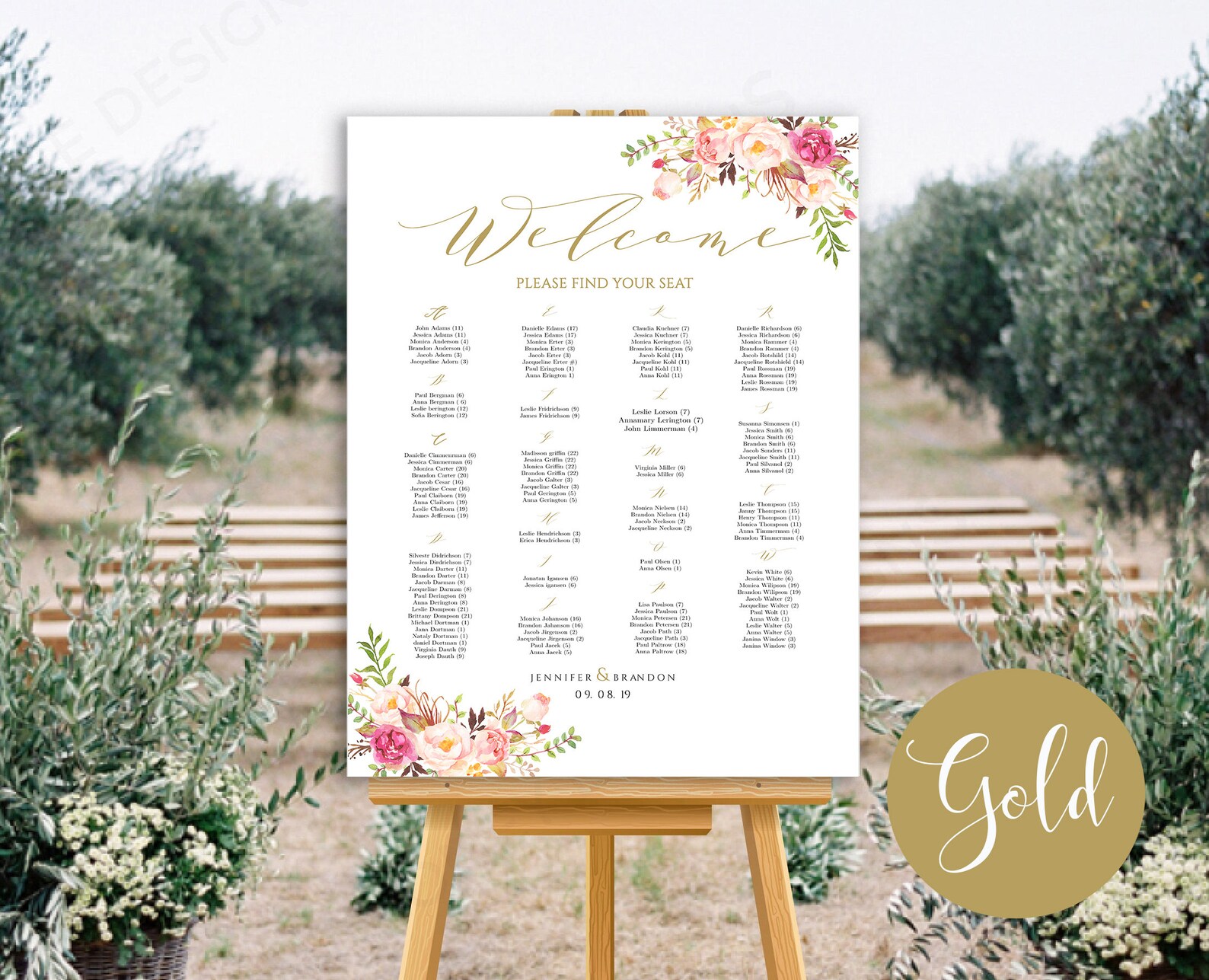8 Sizes Wedding Seating Chart Template Editable Wedding Table - Etsy