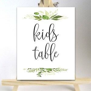 Kid's Table Sign Printable Sign Digital Sign Wedding Reception Signs ...