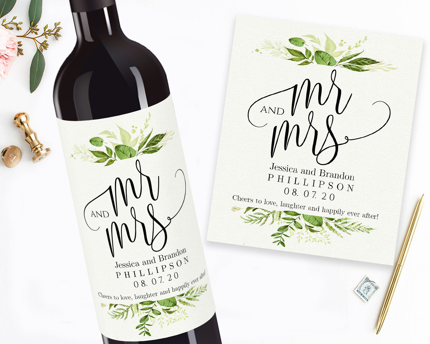 Printable Wedding Wine Bottle Labels Editable Wine - Etsy