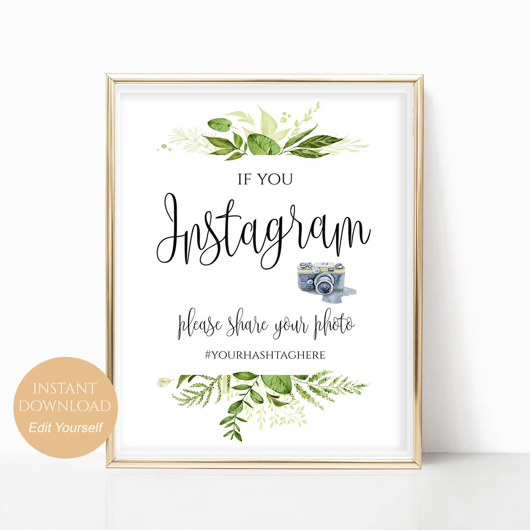 Printable Hashtag Sign If You Instagram Sign Wedding Hashtag Sign ...