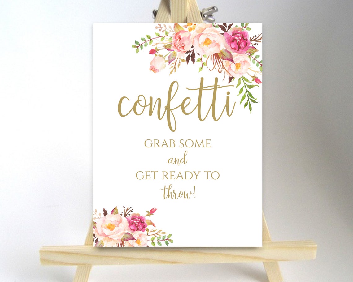 Confetti Printable Confetti Sign Printable Wedding Confetti | Etsy