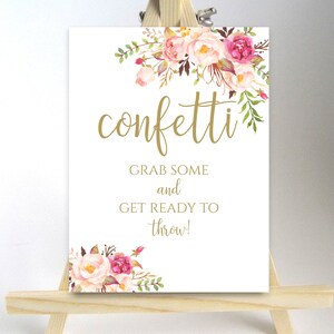 Confetti Printable Confetti Sign Printable Wedding Confetti Sign ...