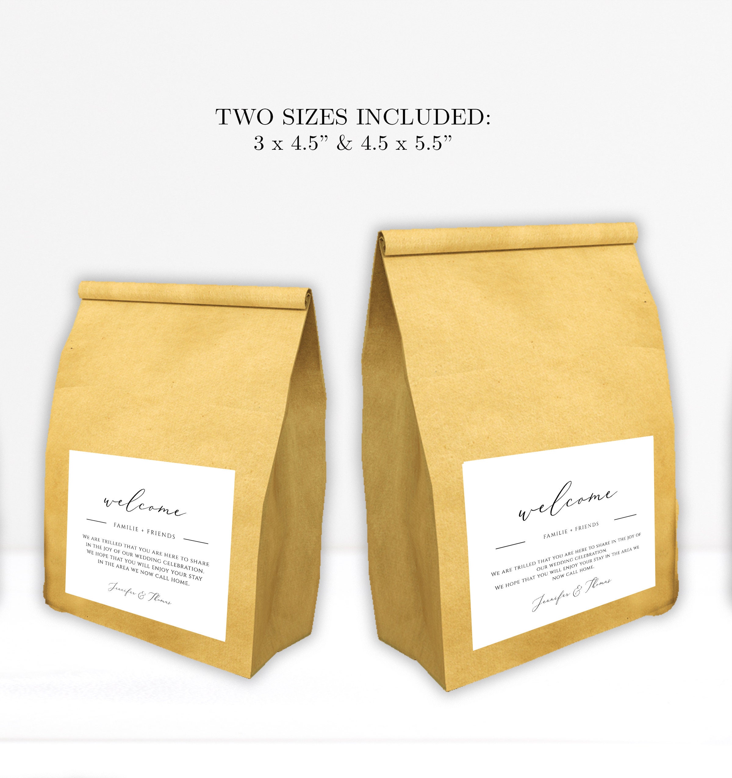 Minimalist Wedding Welcome Box Stickers Hotel Bag for Wedding - Etsy