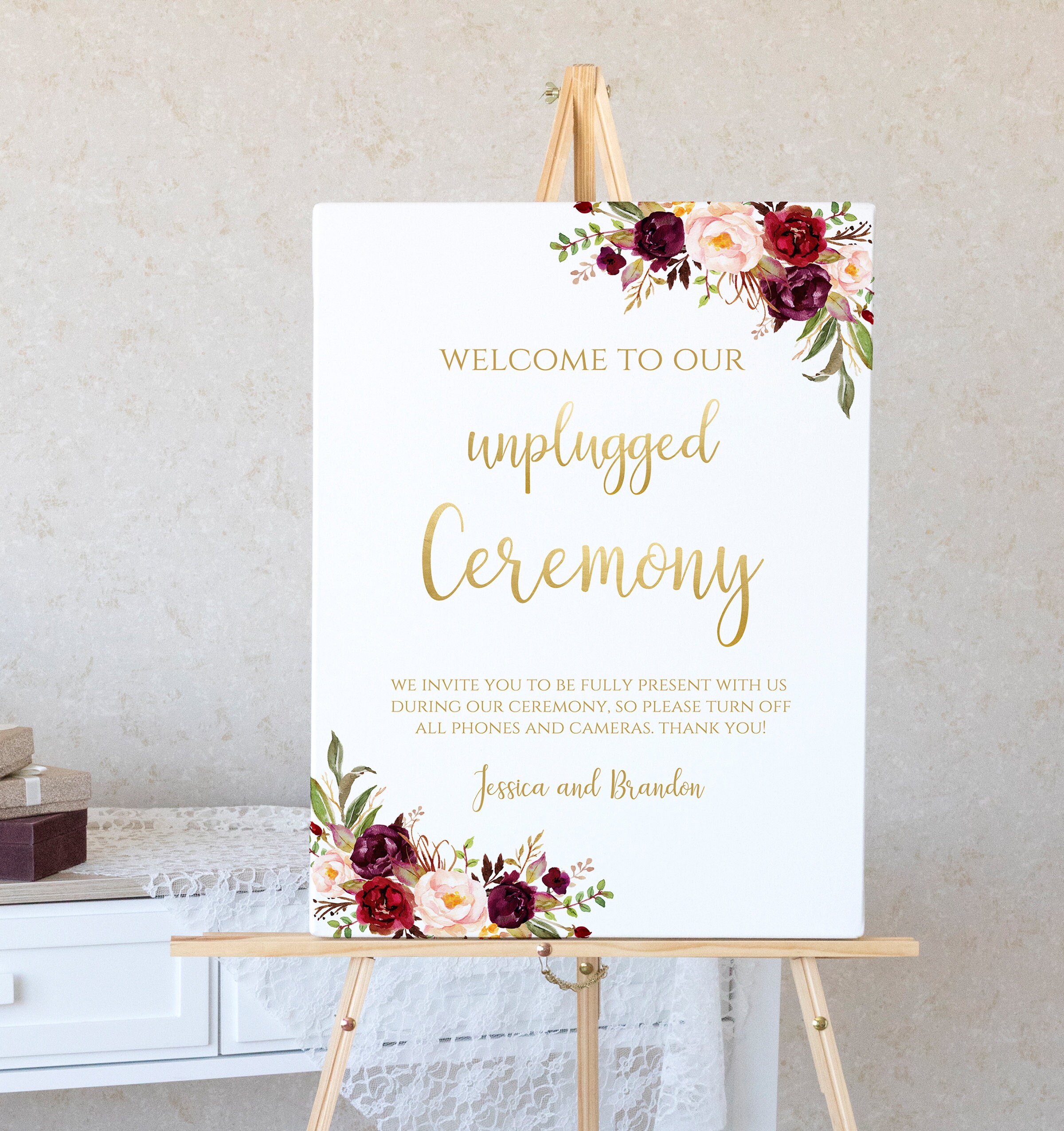 Unplugged Ceremony Sign Unplugged Wedding Sign Unplugged Sign | Etsy