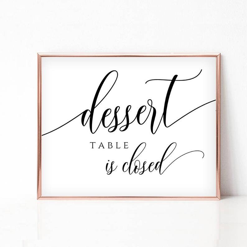 Dessert Table Closed Sign: Editable Dessert Bar Decor (digital Download ...