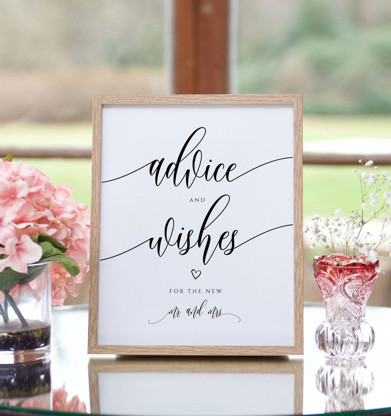 Wedding Advice Sign and Card Printable Advice and Wishes | Etsy