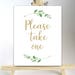 Printable Please Take One Sign Party Favors Please Tahle One Wedding ...