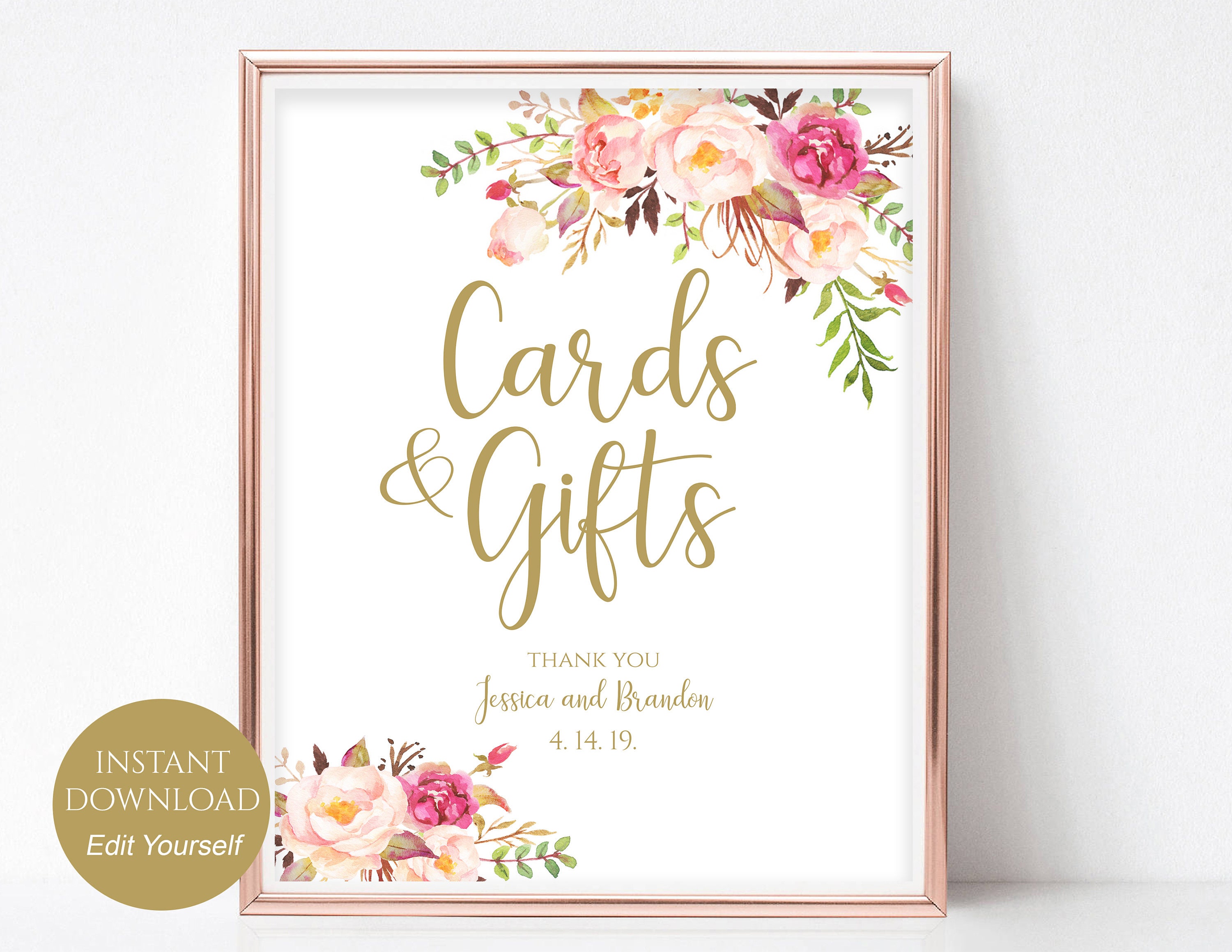 Personalized Cards and Gifts Sign Wedding Poster Gift Table | Etsy