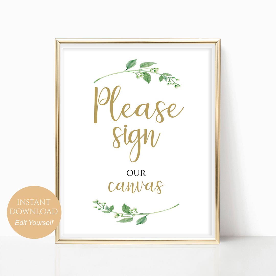 Printable Please Sign Template Please Sign Our Canvas, Guestbook, Globe ...