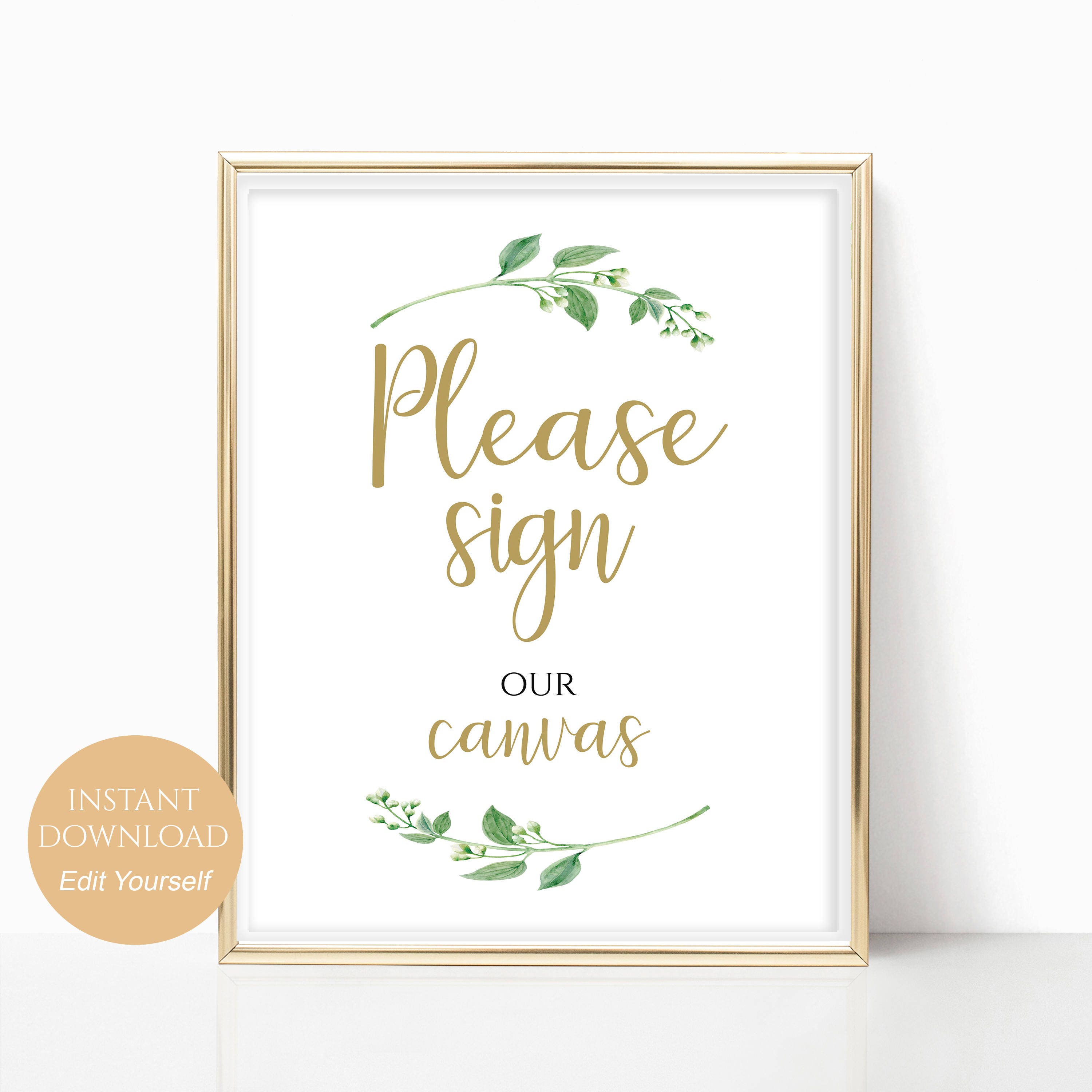 Printable Please Sign Template Please Sign Our Canvas | Etsy