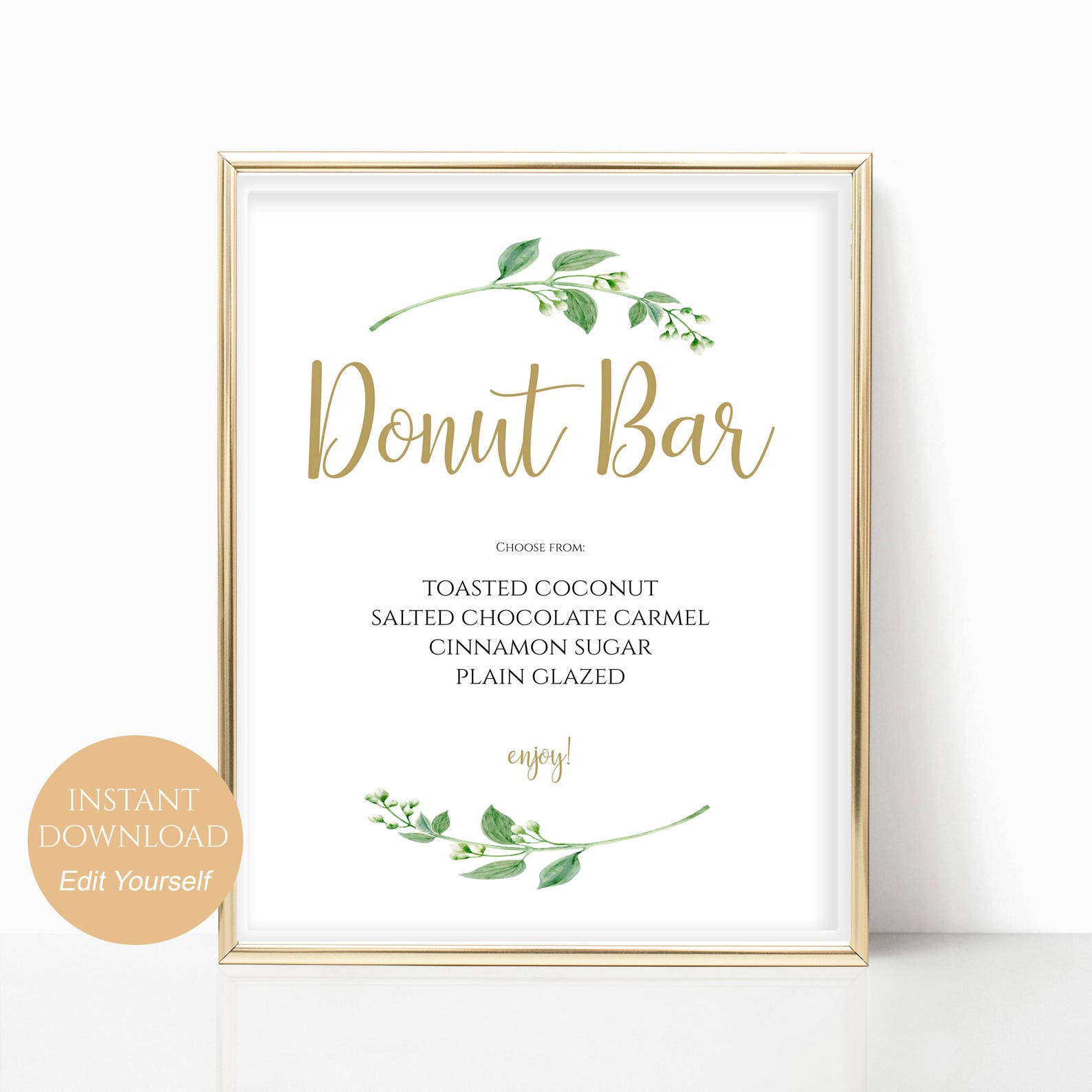 Donut Bar Printable Donut Bar Sign Wedding Donut Stand Wedding - Etsy