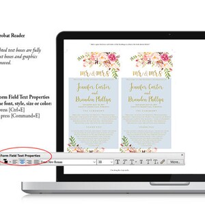 Floral Wedding Program Template Mr & Mrs Ceremony Program Order of ...