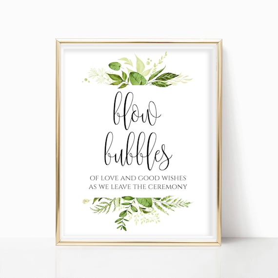 Printable Bubbles Sign Blow Bubbles Send off Sign Mr and Mrs - Etsy