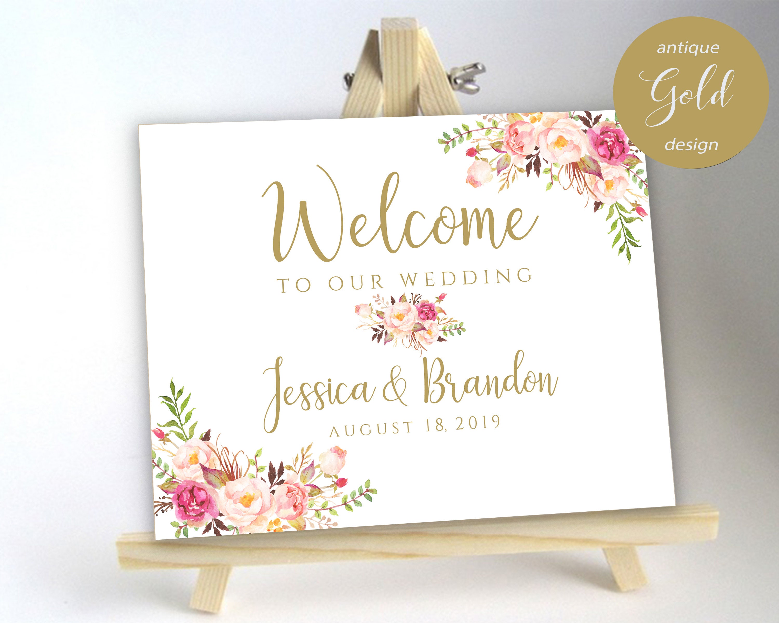 Printable Welcome Sign Wedding Horizontal Welcome Poster | Etsy