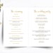Folded Wedding Program Template Folded Wedding Program Printable ...