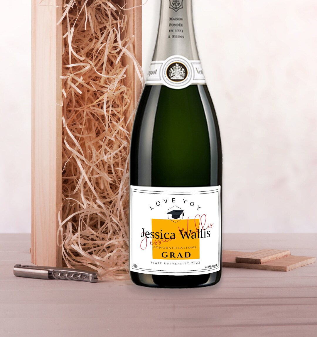 Graduation Champagne Label, Custom Champagne Bottle Labels, Champagne ...