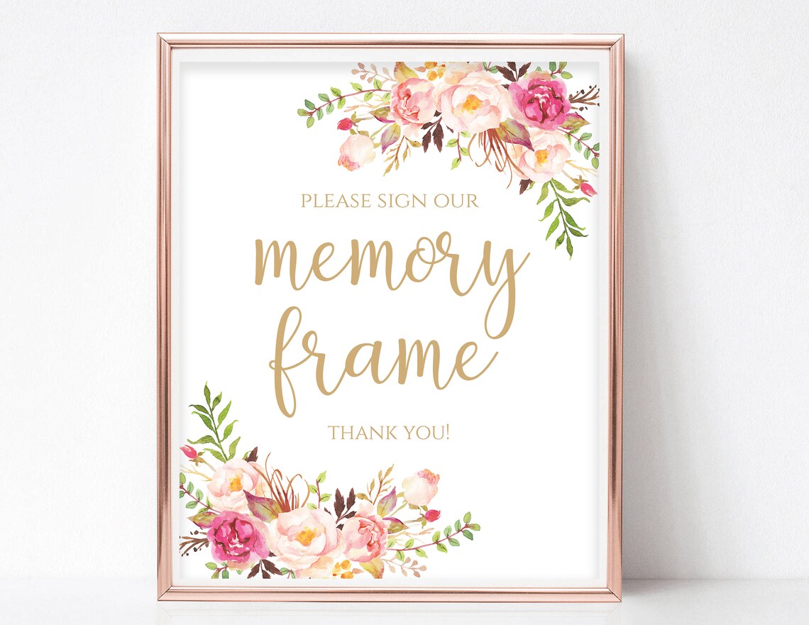 Memory Frame Sign Printable Please Sign Our Frame Sign Our - Etsy
