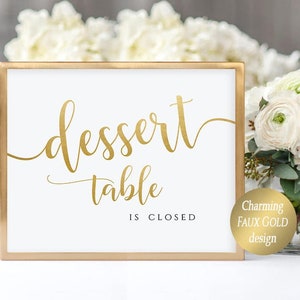 Dessert Bar Sign, Dessert Table is Closed Sign Printable, Editable ...