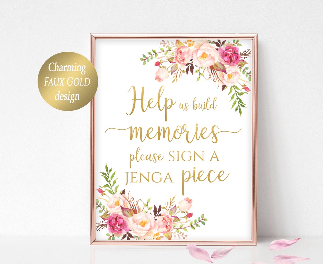 Jenga Guest Book Sign Wedding Jenga Sign Jenga Wedding Sign Guest Book ...