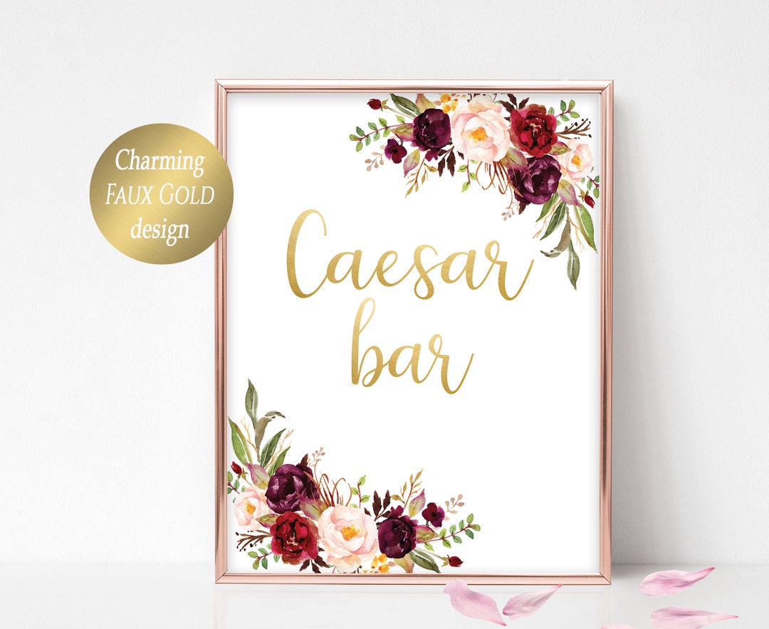 Printable Caesar Bar Sign Printable Wedding Signs Bridal Shower Signs ...