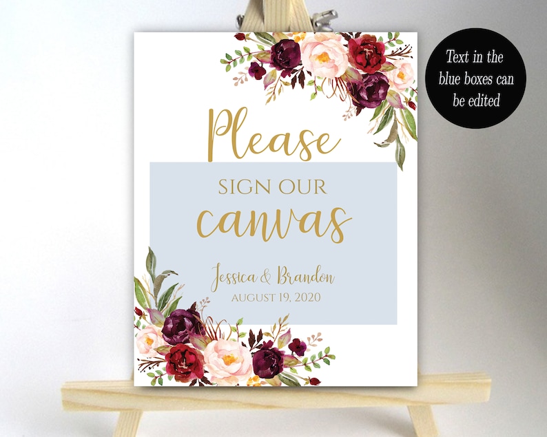 Printable Please Sign Template Please Sign Our Canvas | Etsy