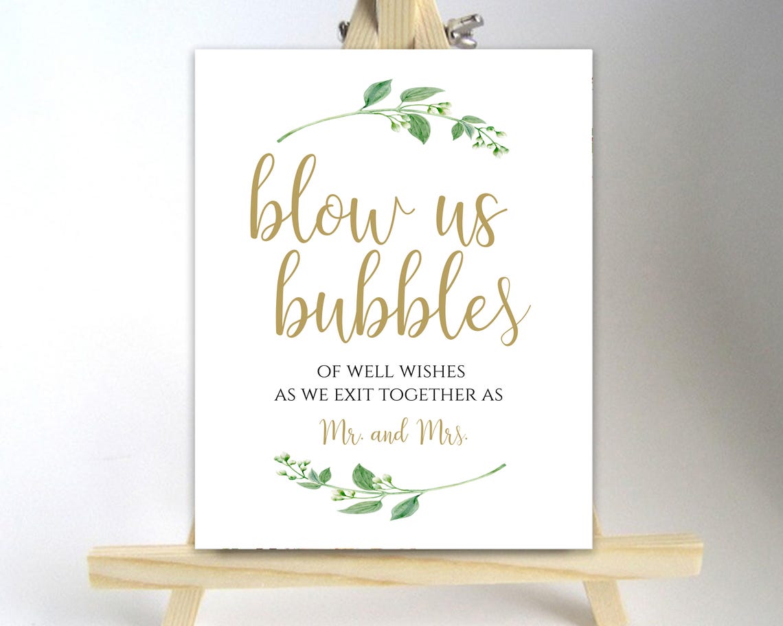 Printable Bubbles Sign Blow Us Bubbles Send off Sign Wedding | Etsy