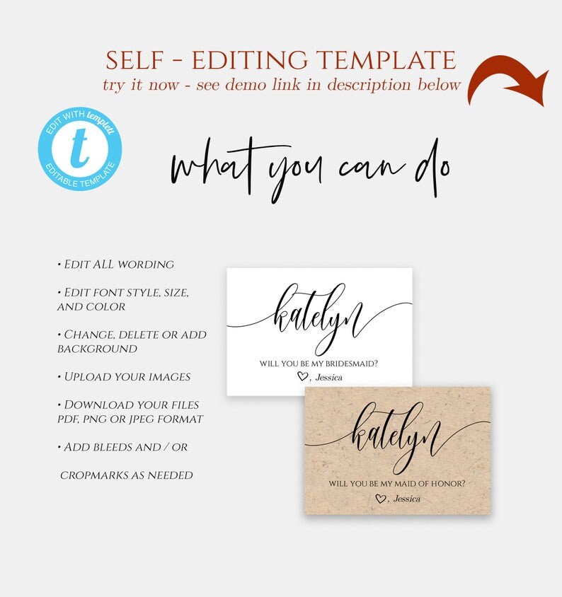 Bridesmaid Proposal Labels Mini Champagne Wine Label Instant - Etsy