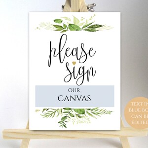 Printable Please Sign Template Please Sign Our Canvas, Guestbook, Globe ...