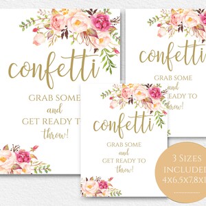 Confetti Printable Confetti Sign Printable Wedding Confetti Sign ...
