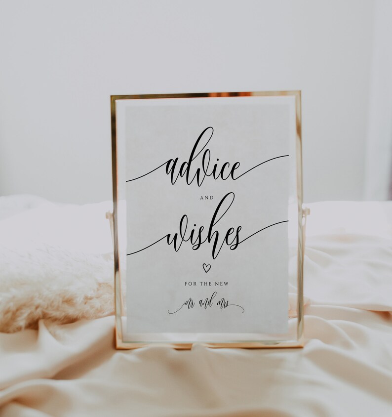 Wedding Advice Sign and Card Printable Advice and Wishes - Etsy