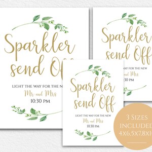 Personalized Sparkler Send off Sign, Printable Wedding Sign, Instant ...