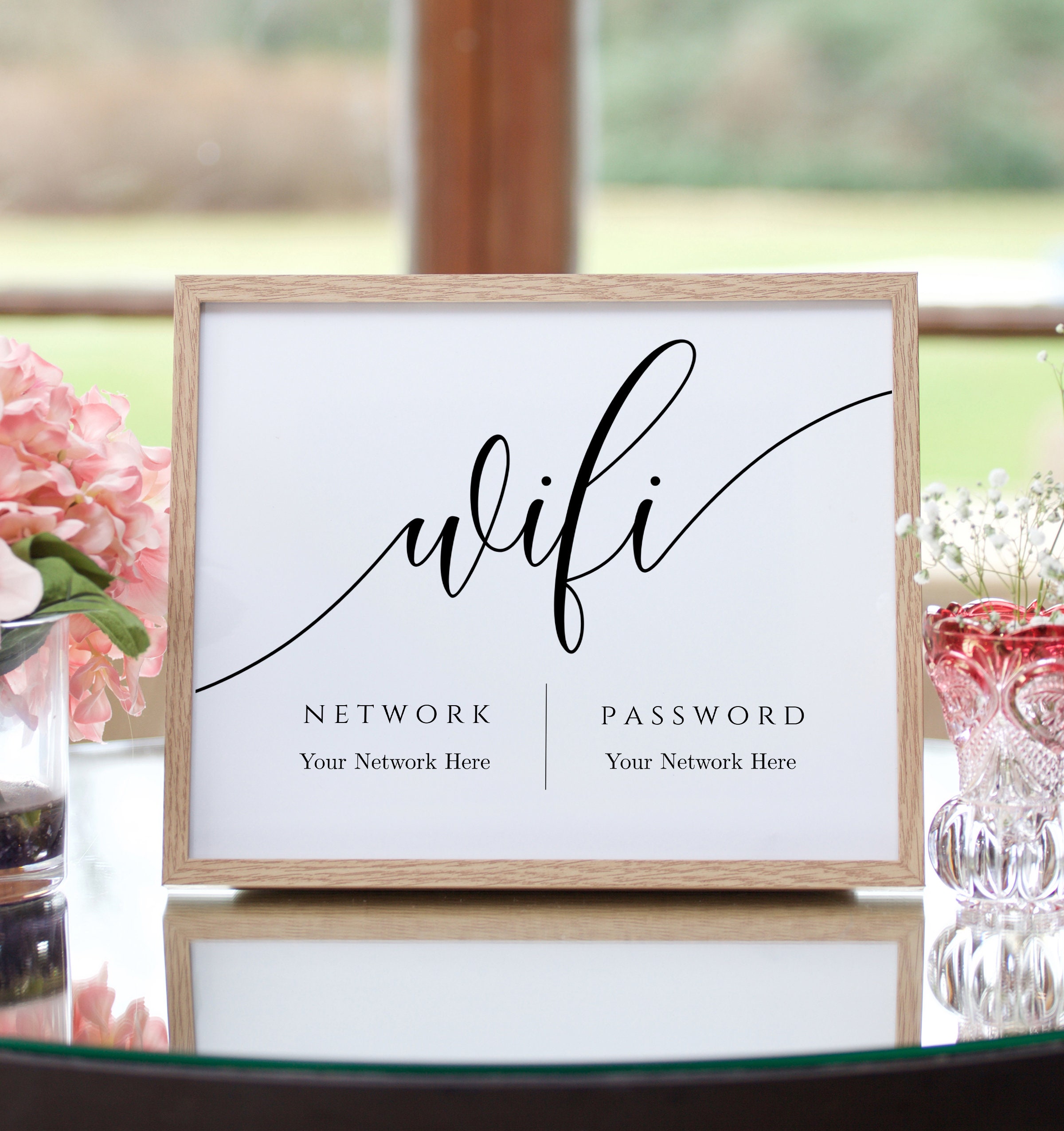 8x10 Editable WiFi Sign Template 4x6 Instant Download 5x7 Templett 100% ...