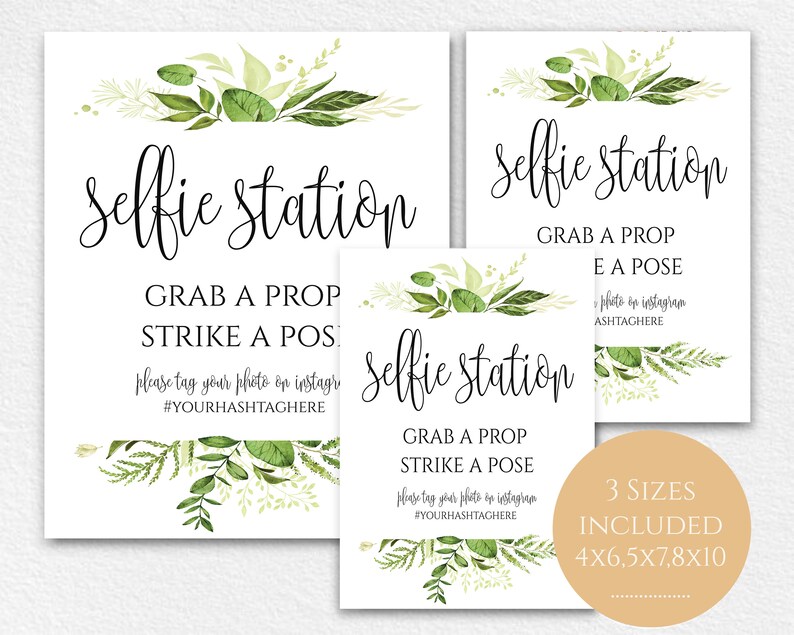 Selfie Station Printable Hashtag Sign Instagram Sign Social - Etsy