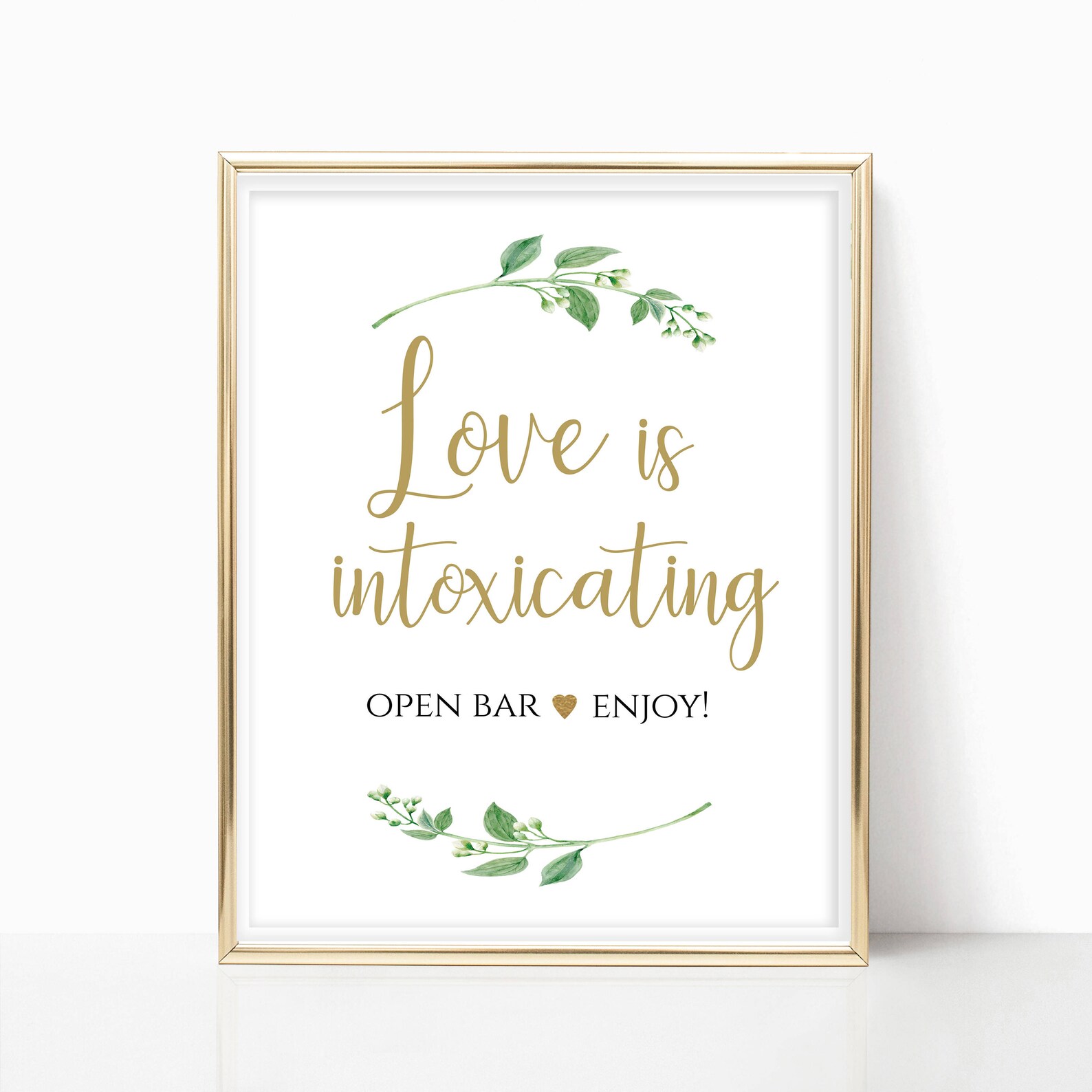 Love is Intoxicating Sign Printable Open Bar Sign Engagement | Etsy