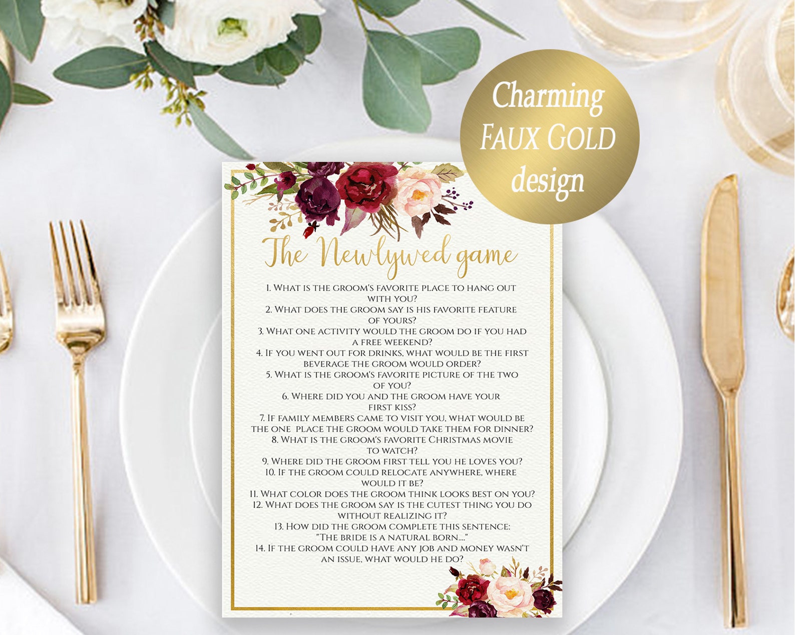 Editable Game The Newlywed Game How Well Does Bride Know the | Etsy