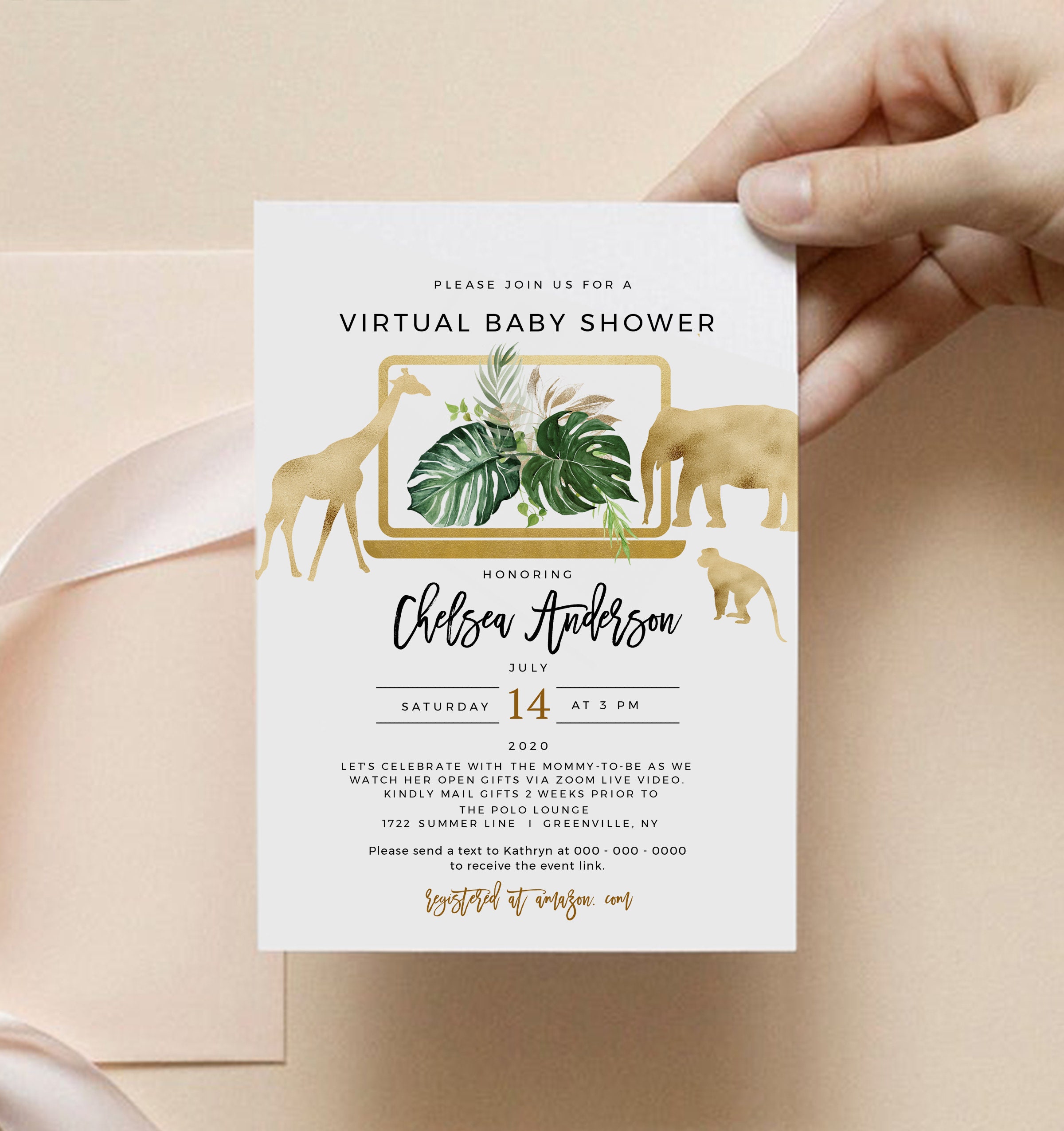 Virtual Baby Shower Invitation Template Social Distancing Baby | Etsy