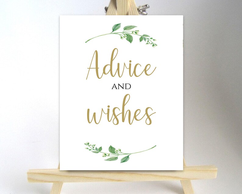 Printable Advice and Wishes Sign Wedding Advice Sign Wedding - Etsy