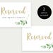 Gold Reserved Sign Reserved Printable Reserved Wedding Sign Reserved ...