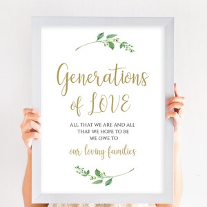 Generations of Love Sign Wedding Signage All That We Are and All That ...