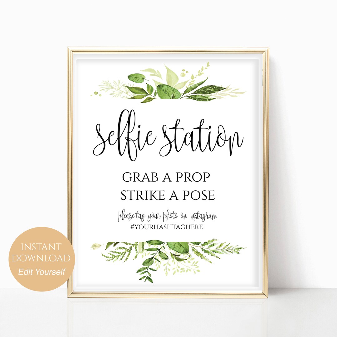 Selfie Station Printable Hashtag Sign Instagram Sign Social Media Sign ...