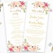 Floral Wedding Program Template Mr & Mrs Ceremony Program - Etsy