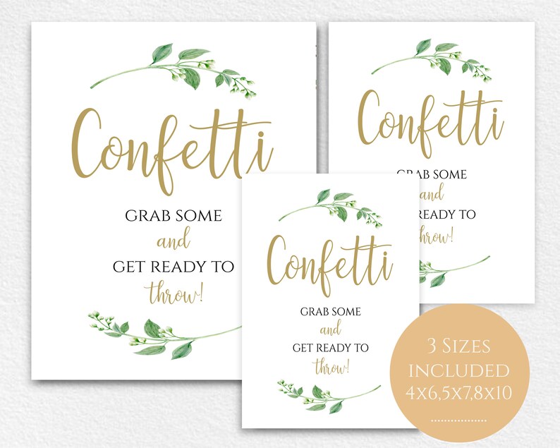 Confetti Please Take One Wedding Sign Confetti Sign Printable - Etsy