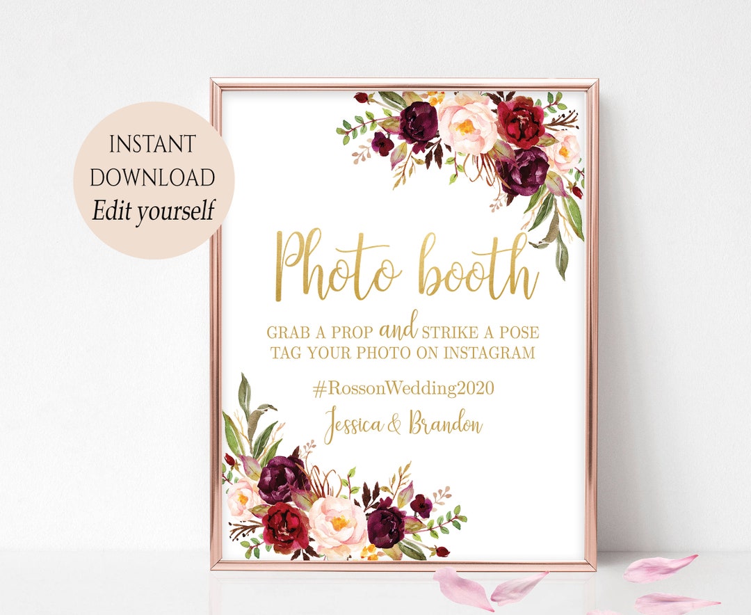 Personalized Photo Booth Sign Internet Sign Hashtag Sign Photobooth ...
