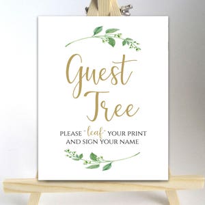 Printable Guest Tree Sign Please Leaf Your Name Guest Book - Etsy
