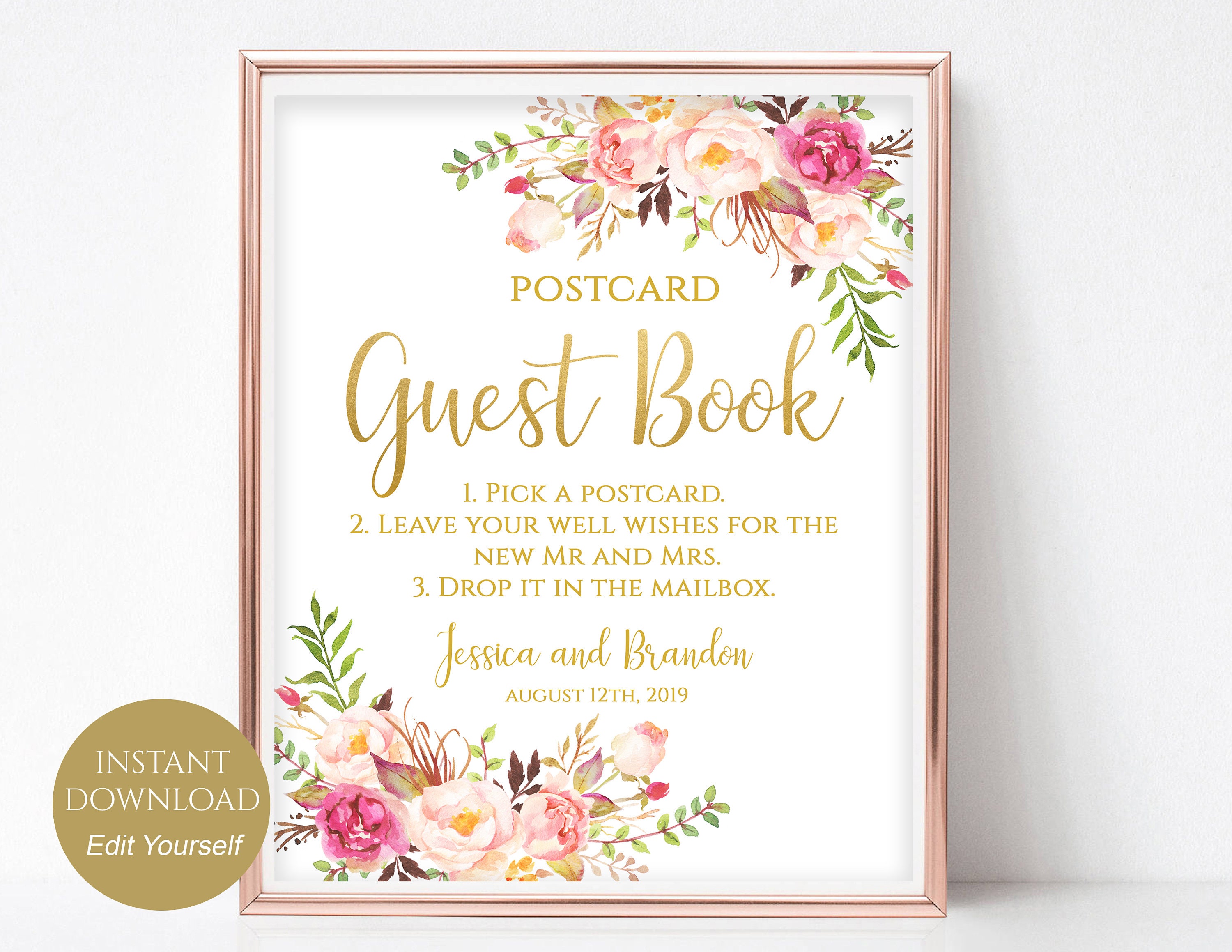 Printable Guest Book Sign Printable Guestbook Alternative - Etsy