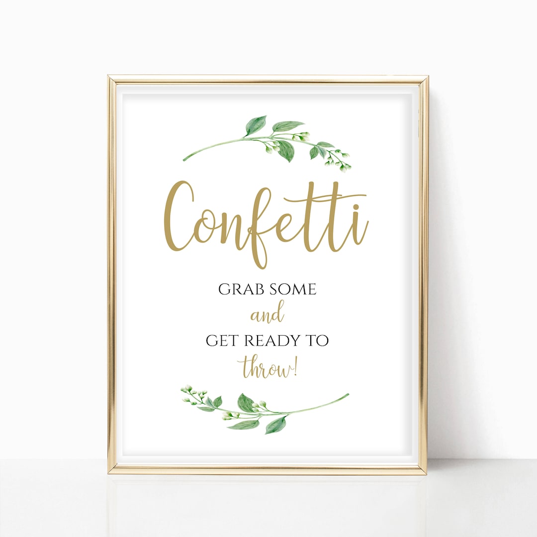 Confetti Please Take One Wedding Sign Confetti Sign Printable Signs ...